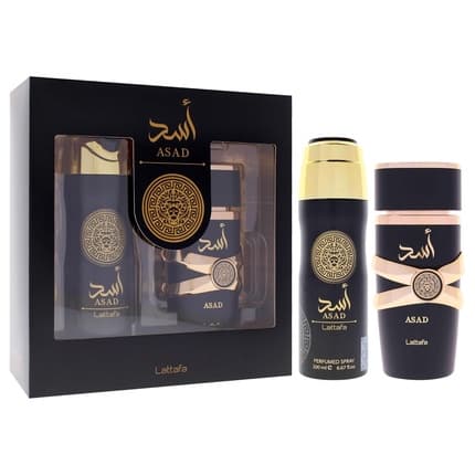 Wholesale Lattafa Asad Gift Set with 100ml EDP and 200ml Perfumed Spray ...