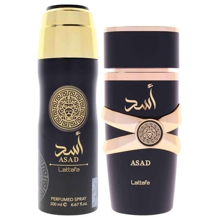 Wholesale Lattafa Asad Gift Set with 100ml EDP and 200ml Perfumed Spray ...